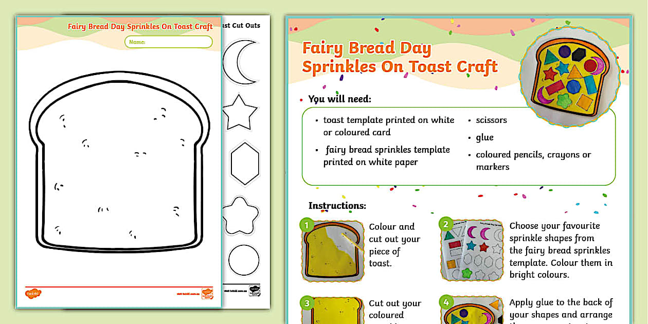 Fairy Bread Day Sprinkles On Toast Craft (Teacher-Made)