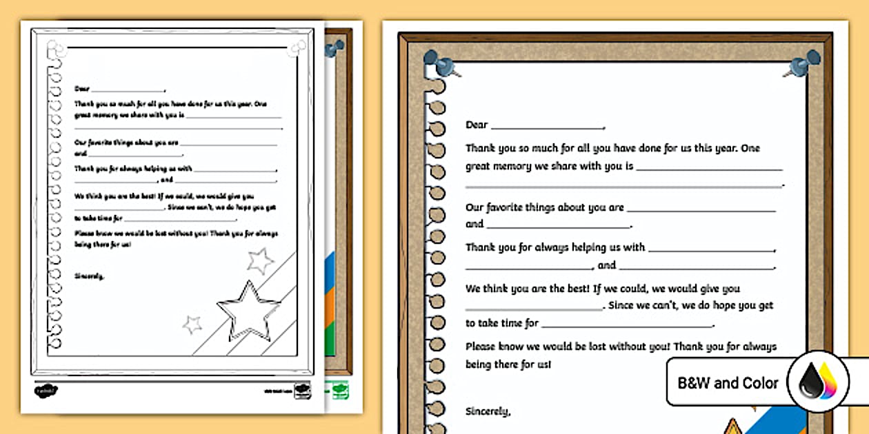 Thank You Letter to a Paraprofessional | Thanks | Twinkl USA