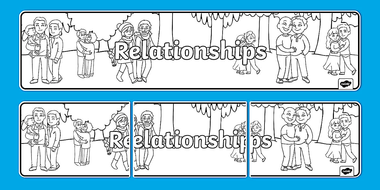 Relationships Colouring Display Banner (teacher made)