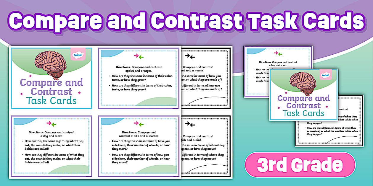 Third Grade Compare and Contrast Task Cards