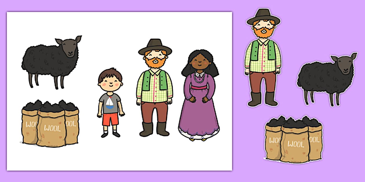 Baa Baa Black Sheep Display Cut-Outs - Twinkl