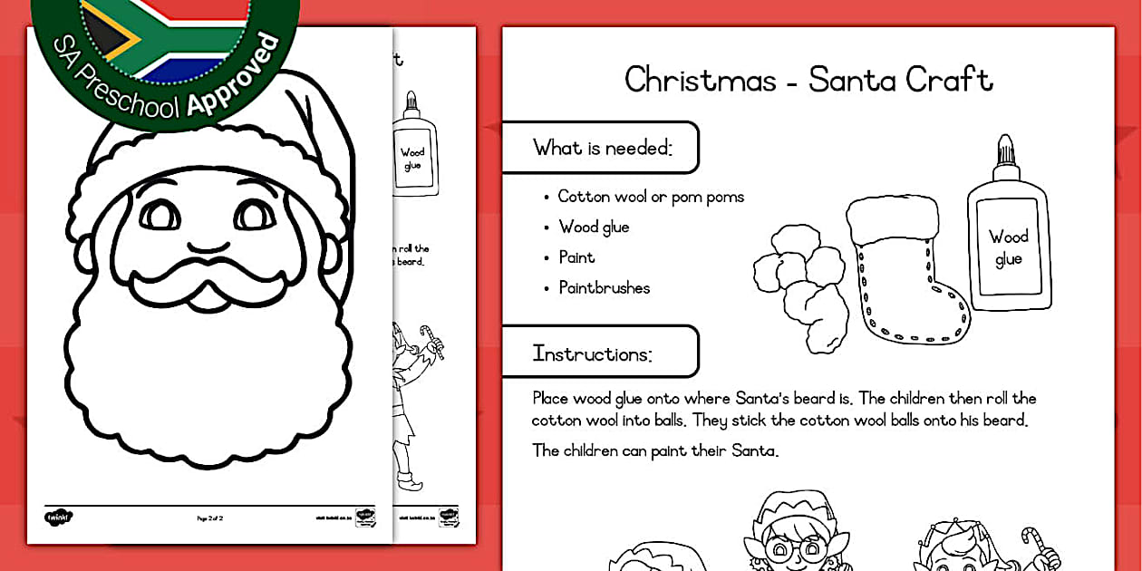 Preschool: Christmas Santa Art Activity | Twinkl ZA - Twinkl