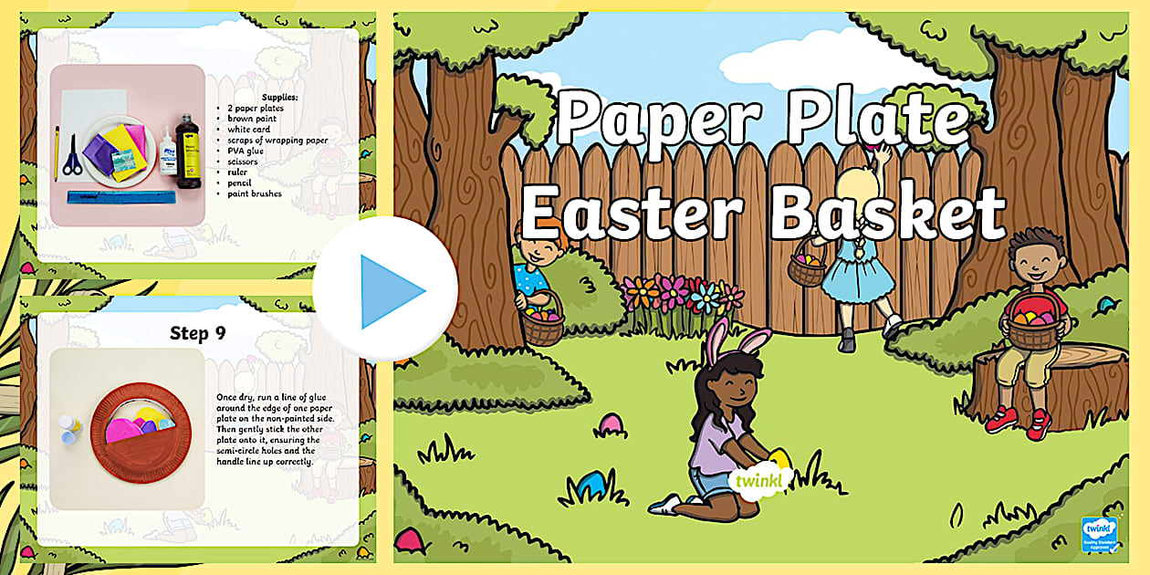 Easter Paper Plate Basket Craft Instructions PowerPoint - craft
