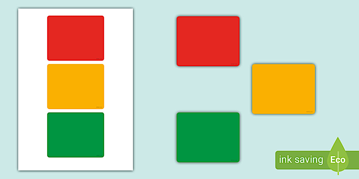 Red, Amber, Green Flashcards (teacher made) - Twinkl