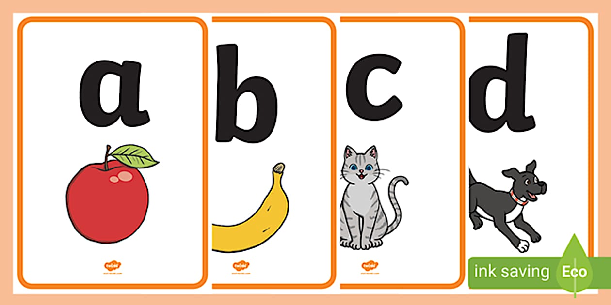 Editable Large Phase 1 (A-Z) Mnemonic Image / Word Cards