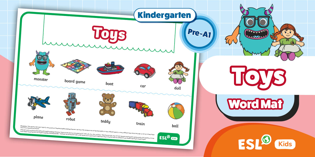 ESL Toys Word Mat for Kindergarten