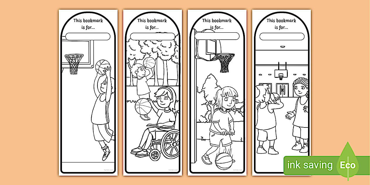 Fun Basketball Bookmarks To Colour | Twinkl KS1