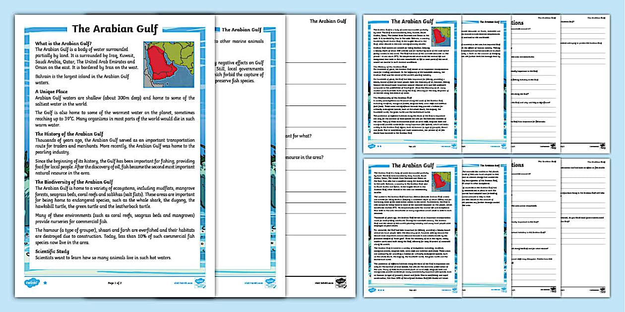 Arabian Gulf Differentiated Reading Comprehension Activity