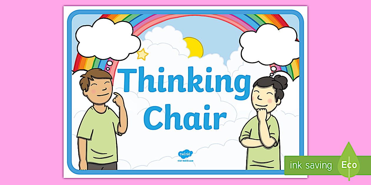 Editable Thinking Chair Display Sign (Hecho por educadores)
