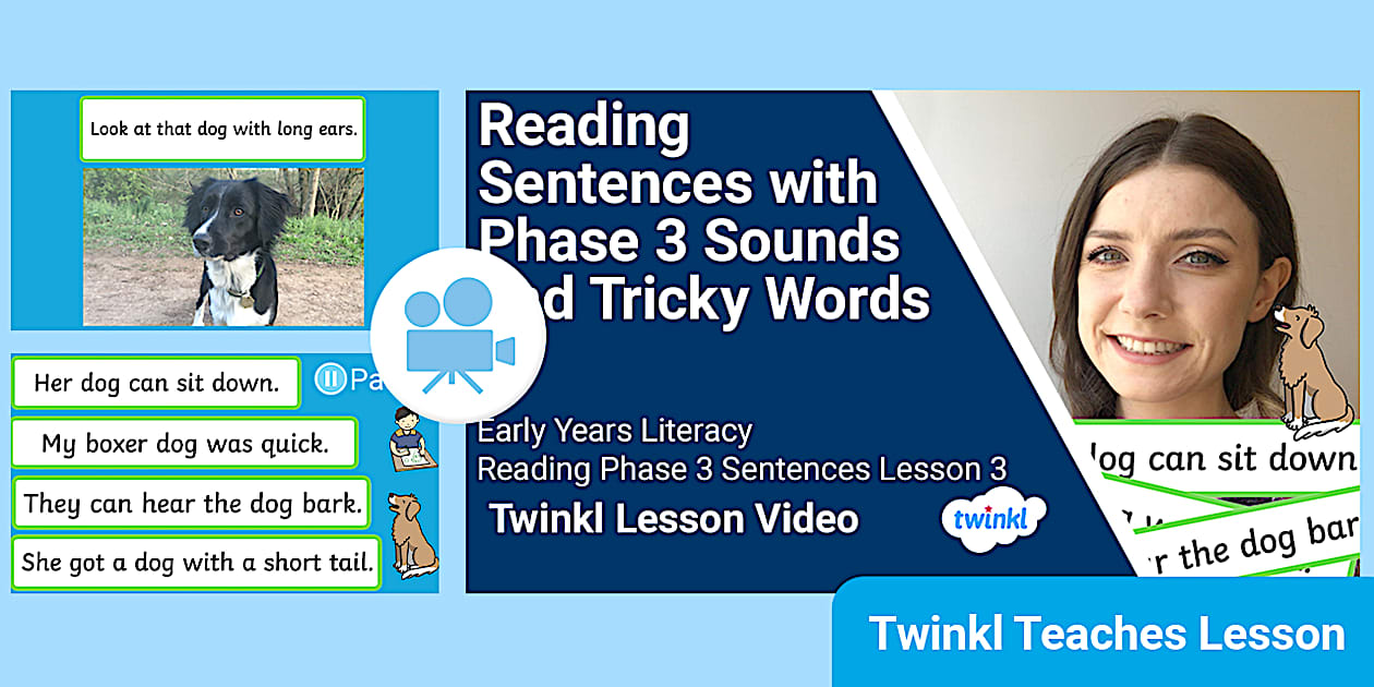 Reading Phase 3 Sentences Video Lesson 3 | EYFS Phonics