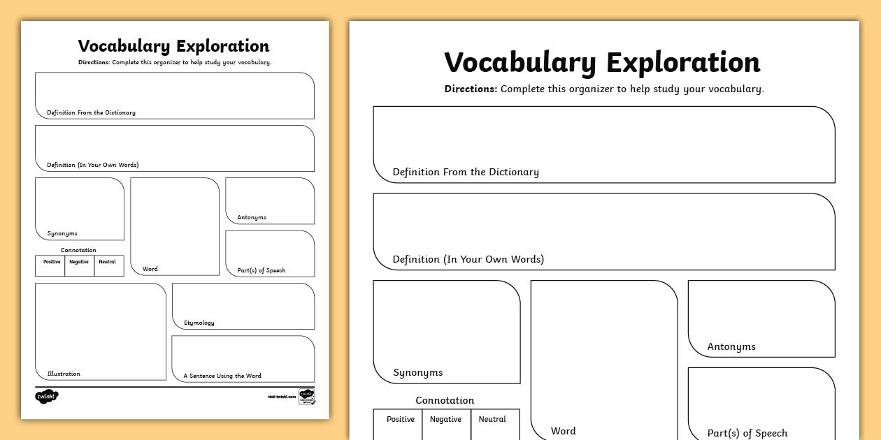 Printable Vocabulary Toolkit for 6th-8th Grade | Twinkl USA