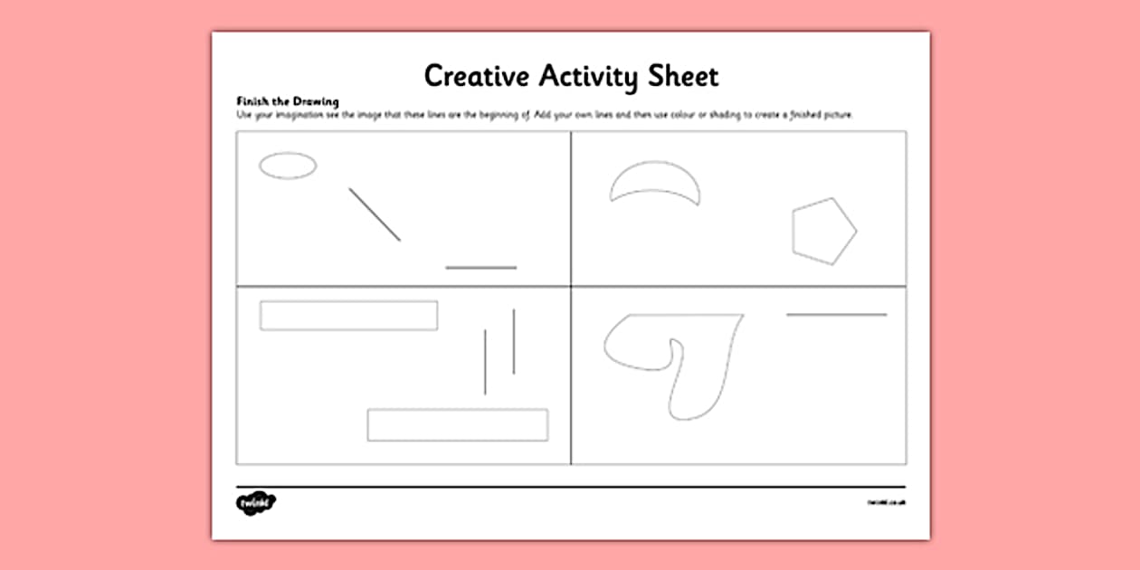 Finish The Drawing Creative Worksheet / Worksheet - Twinkl