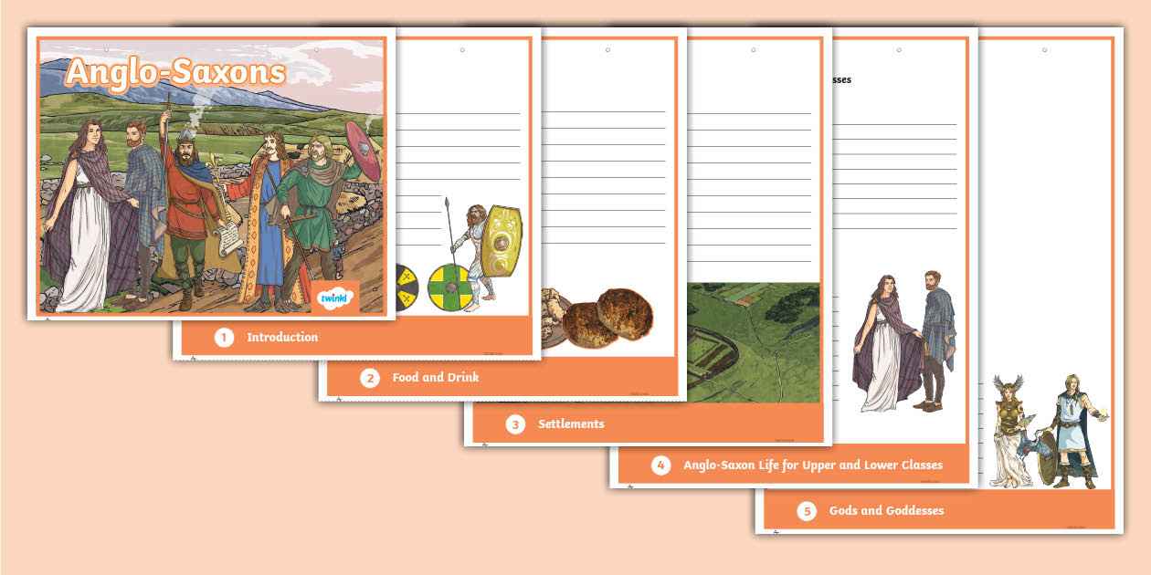 Anglo-Saxons Flipbook Template (teacher made) - Twinkl