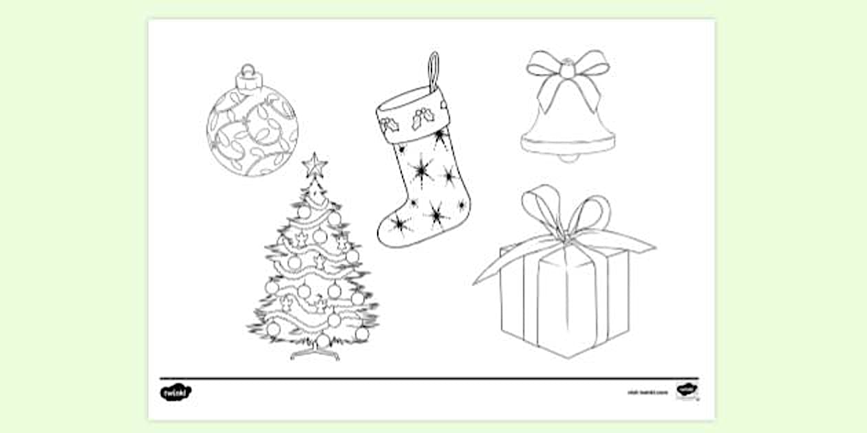 Christmas Colouring Page To Print (teacher made) - Twinkl