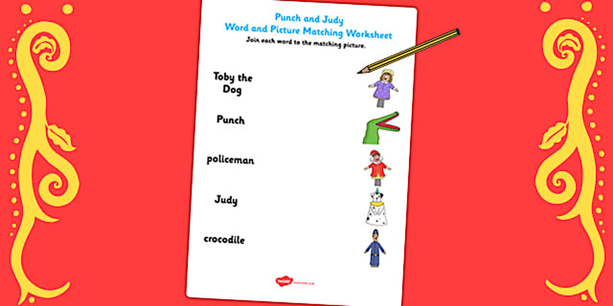 Punch and Judy Word and Picture Match (teacher made)