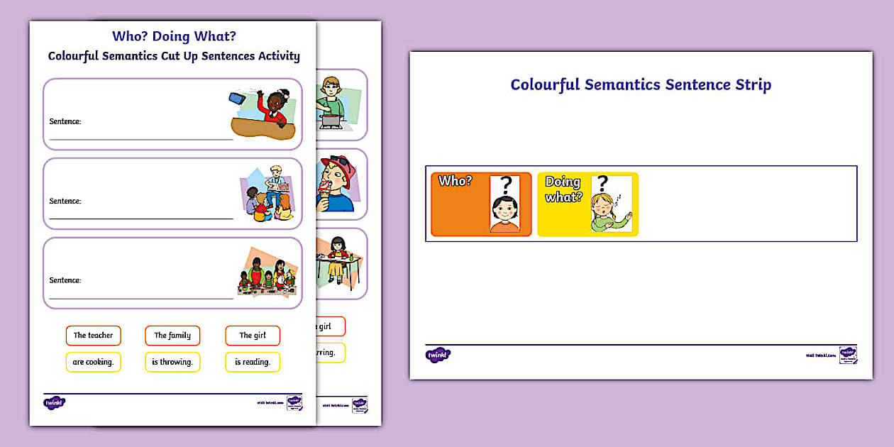 Who? Doing What? Colourful Semantics Cut Up Sentences.