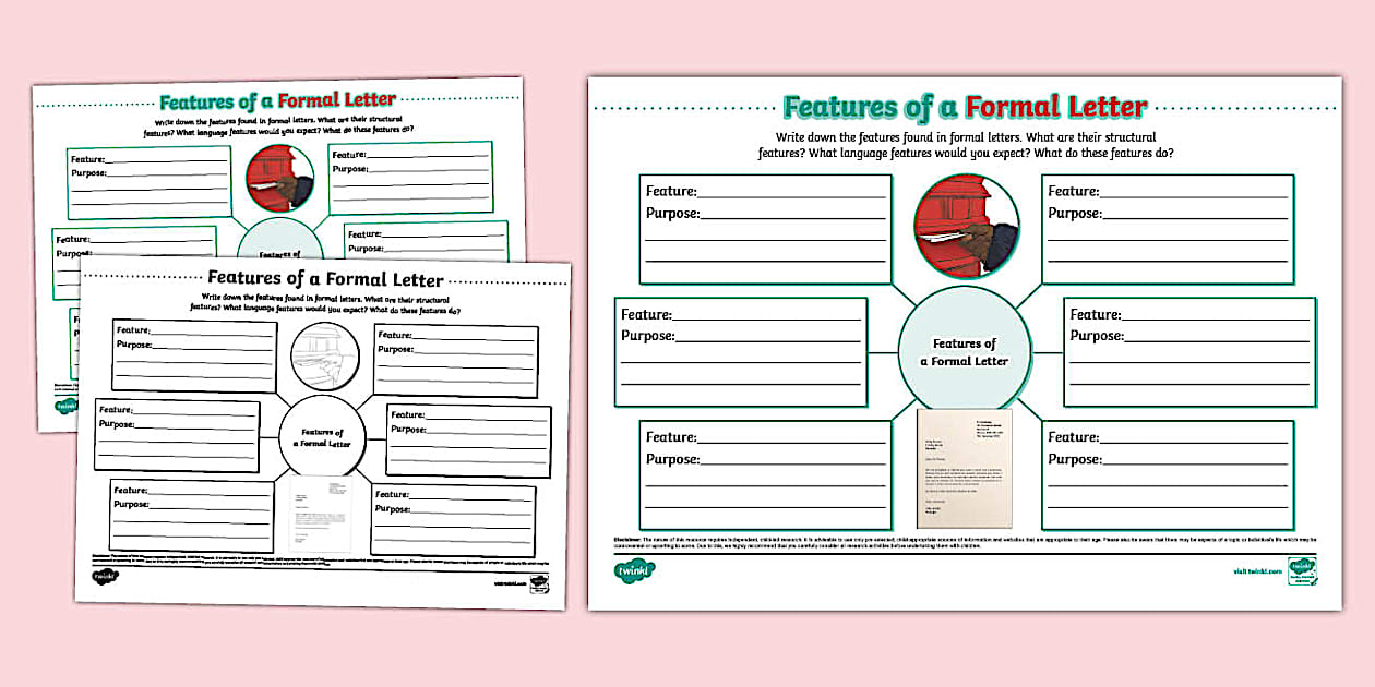 KS2 Features of a Formal Letter Mind Map (teacher made)