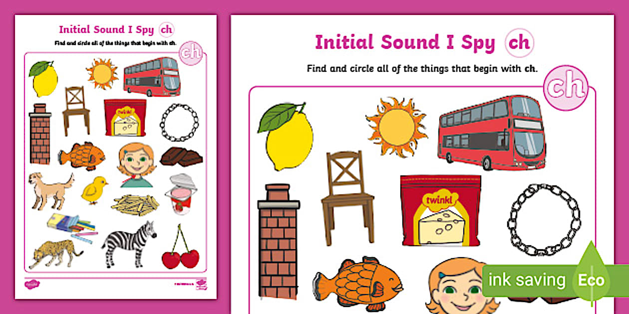 Initial Sounds I Spy Activity: Digraph ch (teacher made)