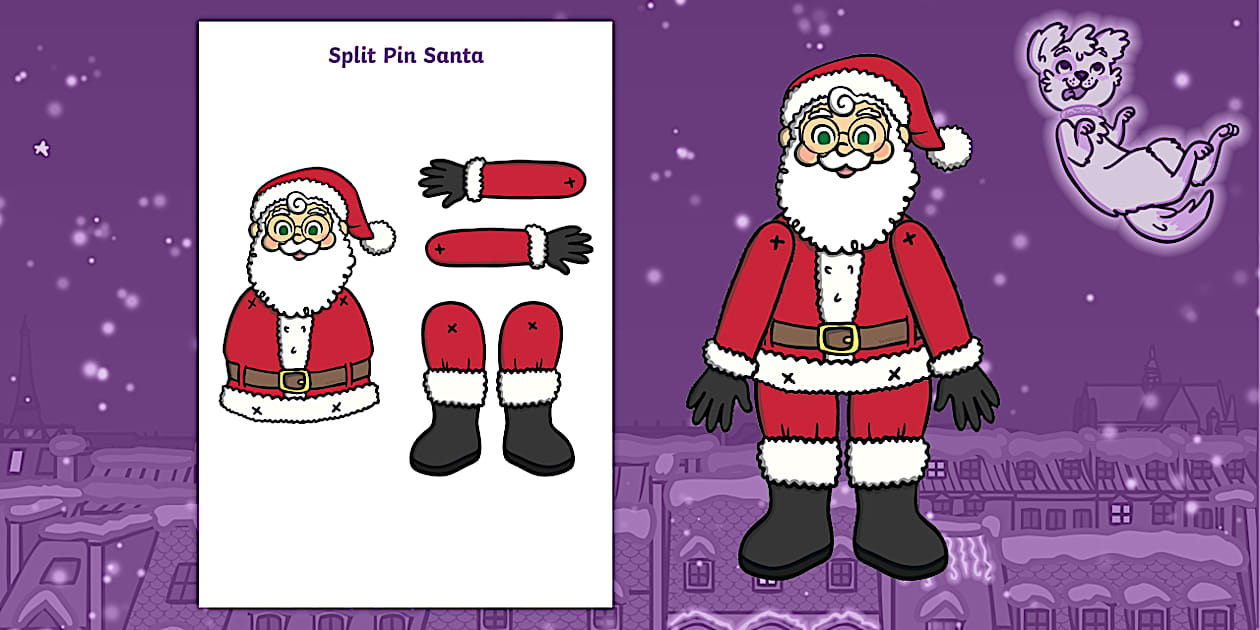 Split Pin Santa | A Christmas Collar | Twinkl Originals