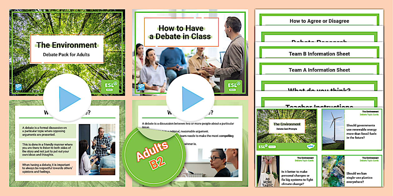 ESL Environmental Debate Pack [Adults, B2] (teacher made)