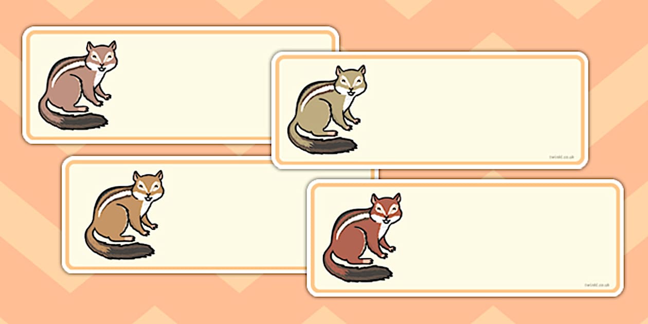 👉 Chipmunks Editable Drawer Peg Name Labels - Twinkl