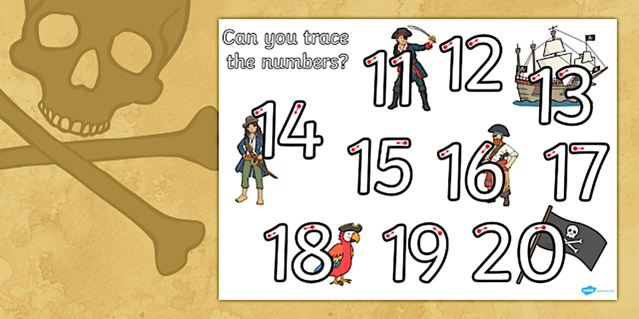 Pirate Themed Number Formation 11-20 Worksheet / Worksheet
