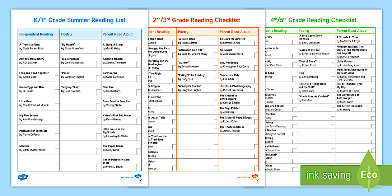 Summer Reading Checklist | Resource | Twinkl USA - Twinkl