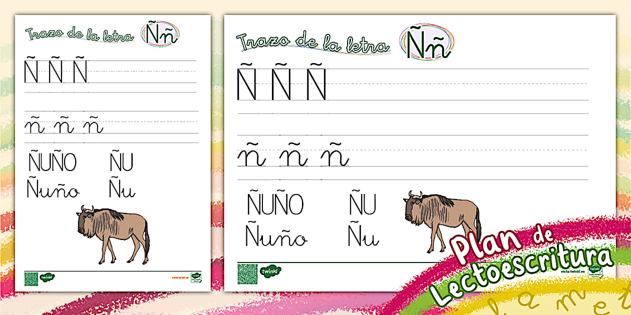 Plan de lectoescritura: La letra Ñ - Trazo - Twinkl