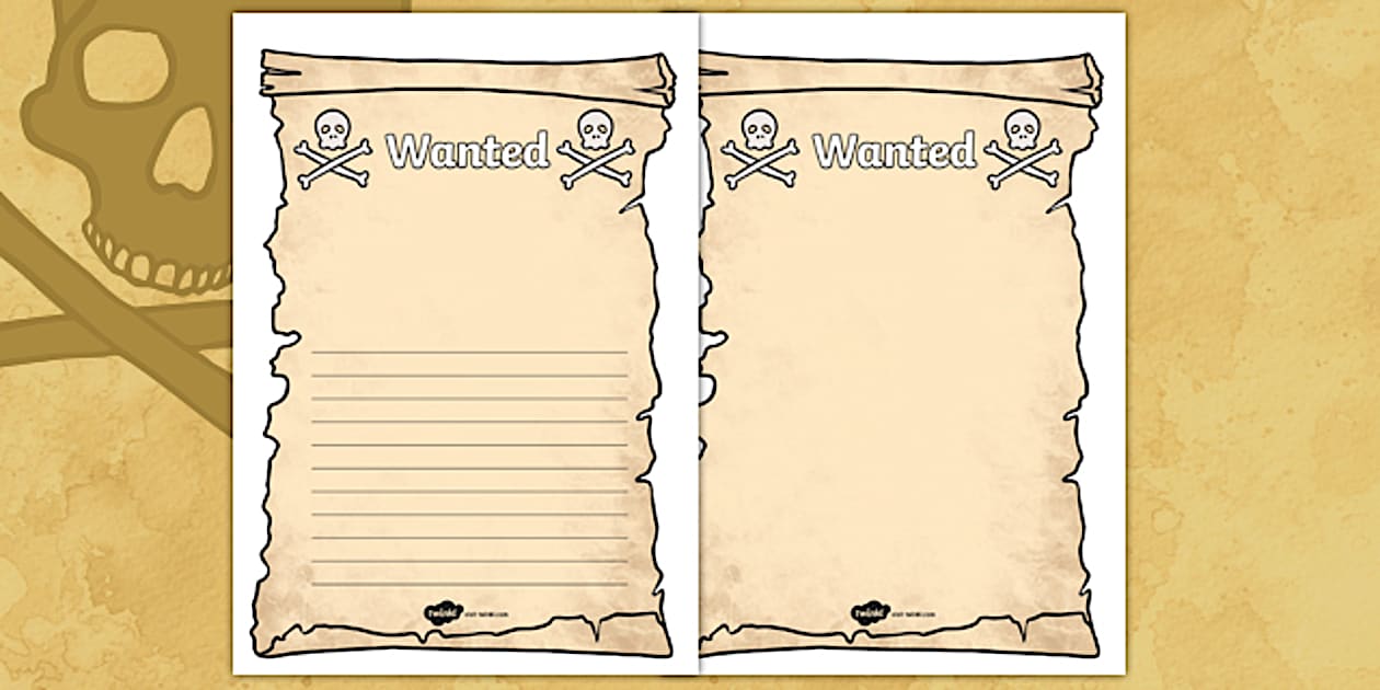 Create Your Own Pirate Wanted Poster (teacher made) - Twinkl
