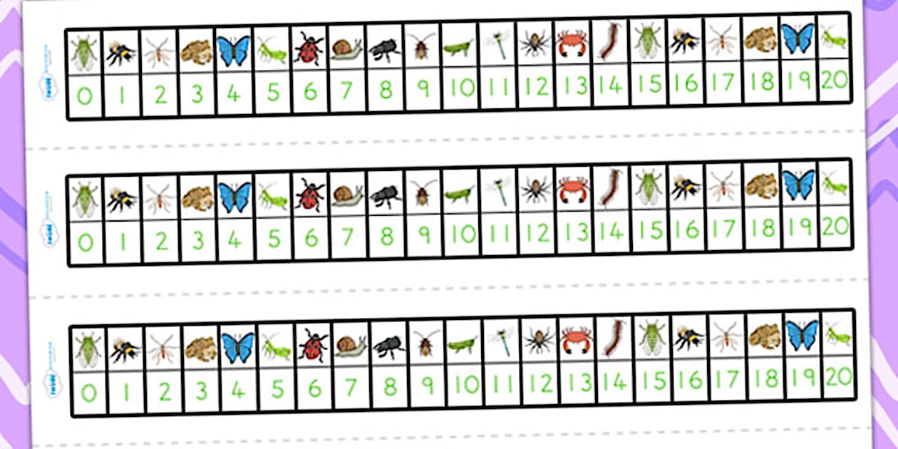 Minibeasts Number Track 0 20 (teacher made) - Twinkl