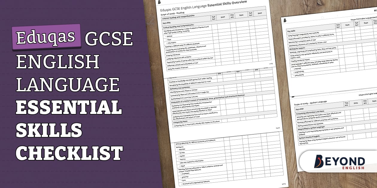 GCSE Eduqas English Language Specification Overview Checklists