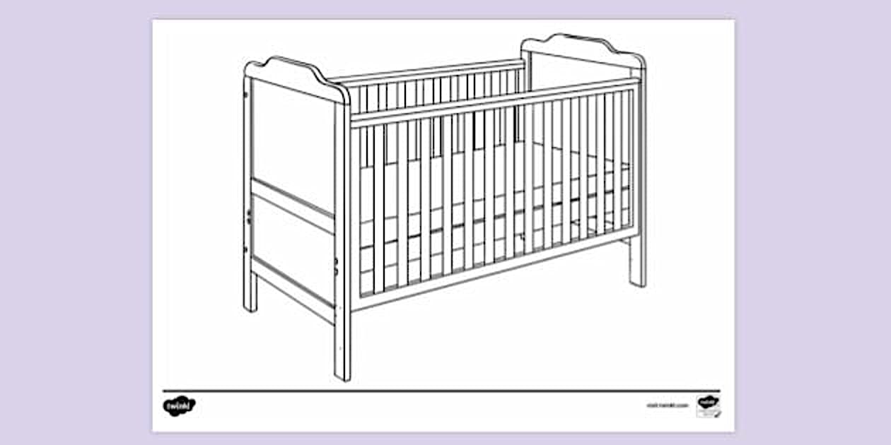 Crib Colouring Sheet | Colouring Sheets - Twinkl