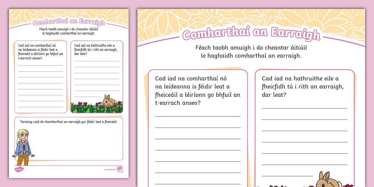 Comharthaí an Earraigh Leathanach Oibre (teacher made)