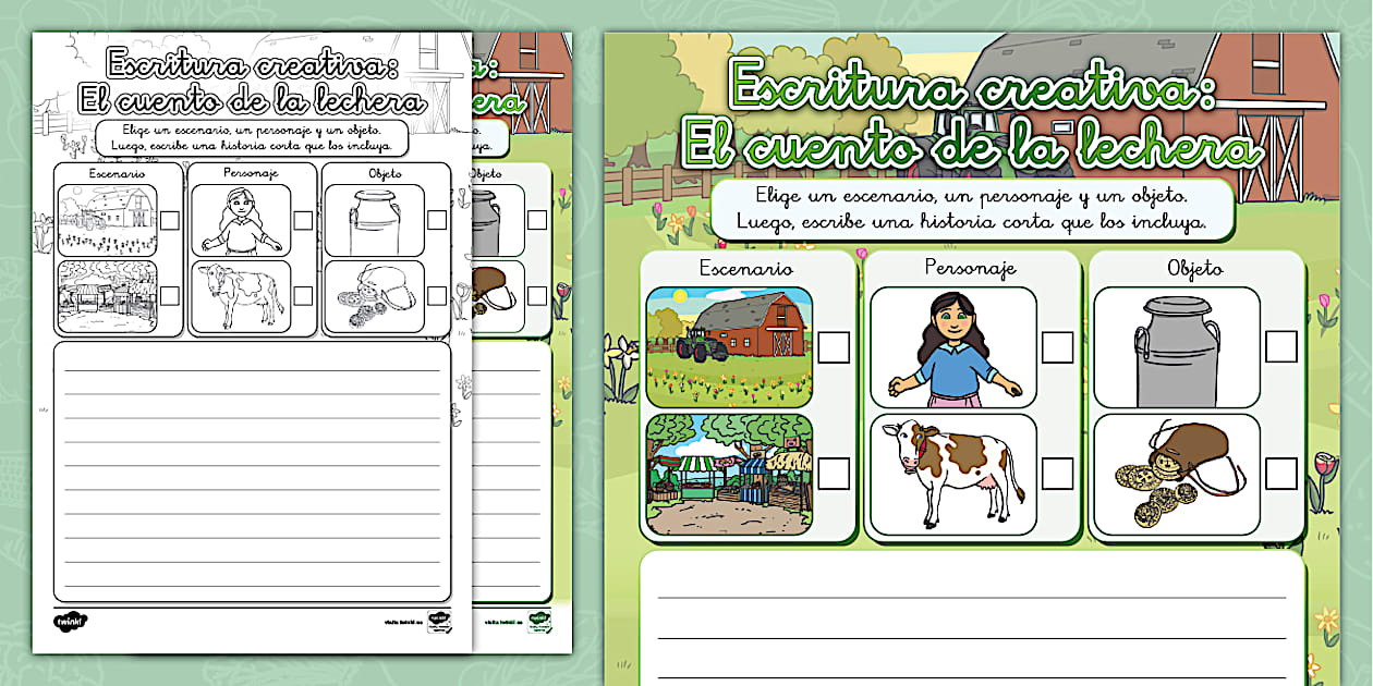 Ficha de actividad: Escritura creativa - El cuento de la lechera