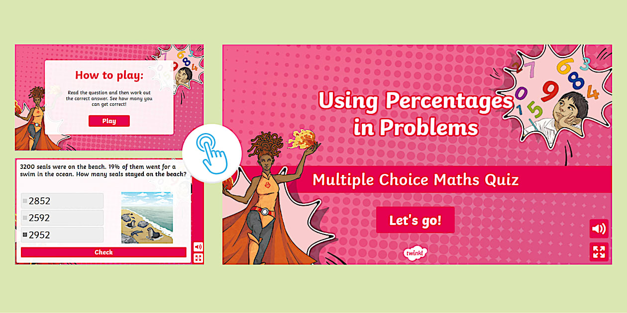 👉 Percentage Word Problems Interactive Quiz - KS2 Revision