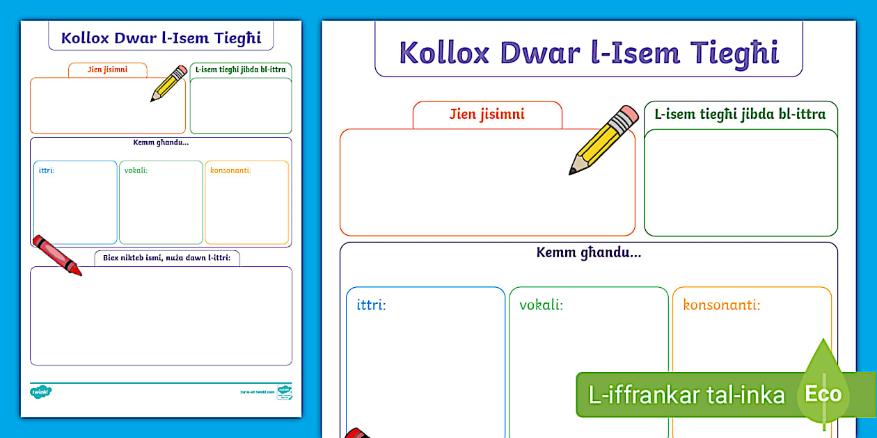 Kollox Dwar L-Isem Tiegħi (teacher made) - Twinkl