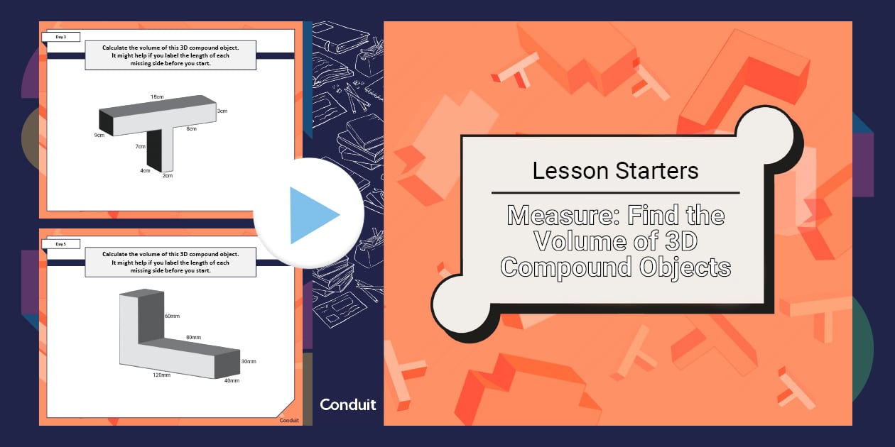 Calculating Volume (Compound) Five Lesson Starters PowerPoint