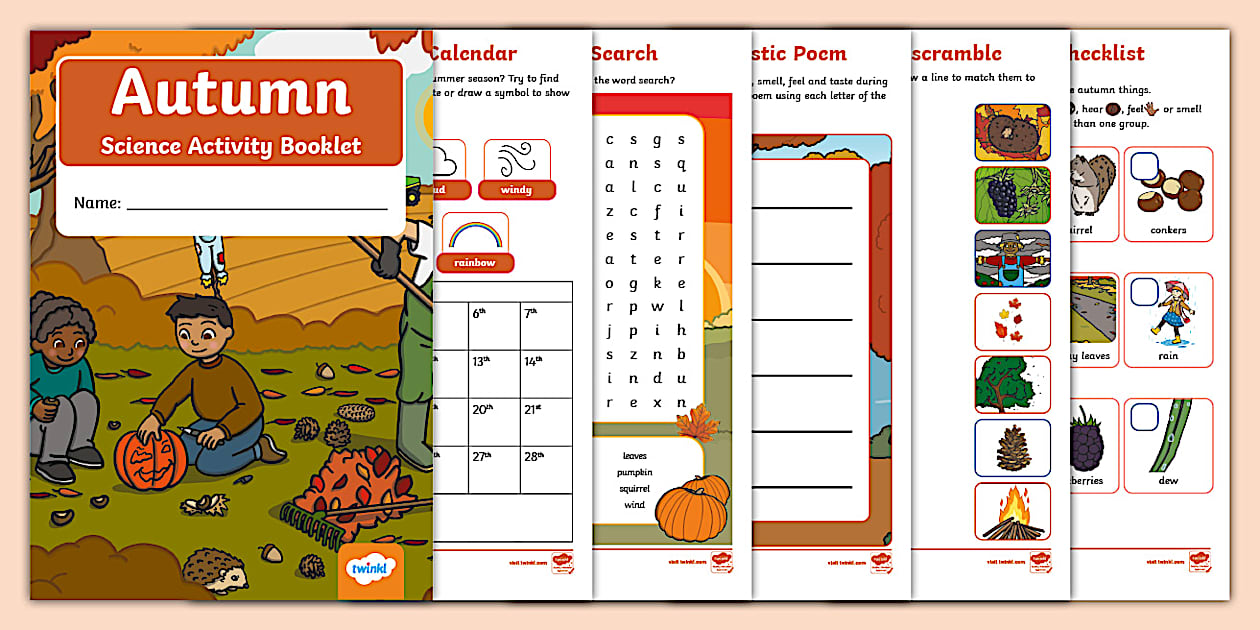 Autumn Science Activity Booklet (teacher made) - Twinkl