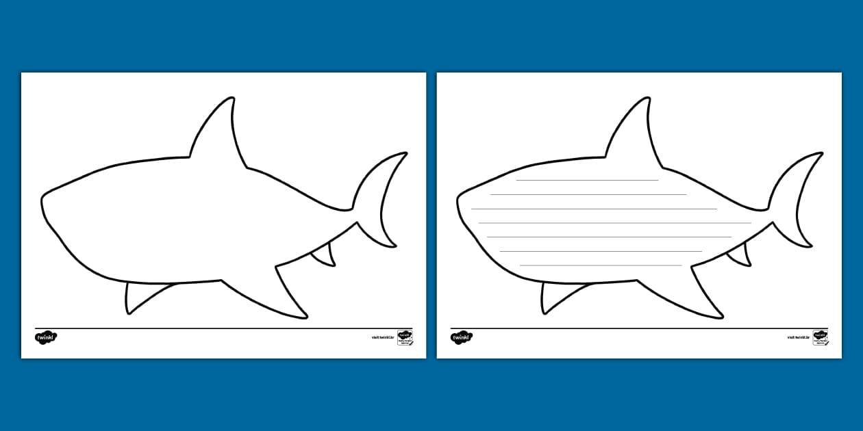 상어 템플릿 | Shark Writing Template - Twinkl