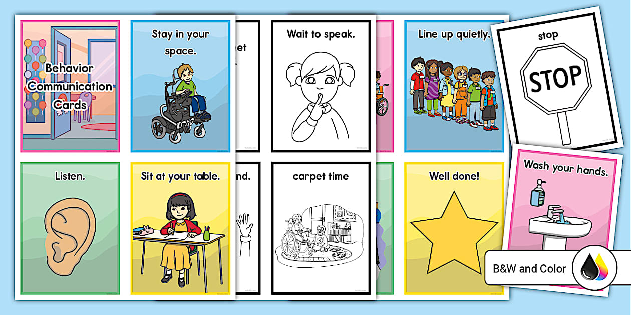 Behavior Cue Cards | Special Ed Resource | Twinkl USA
