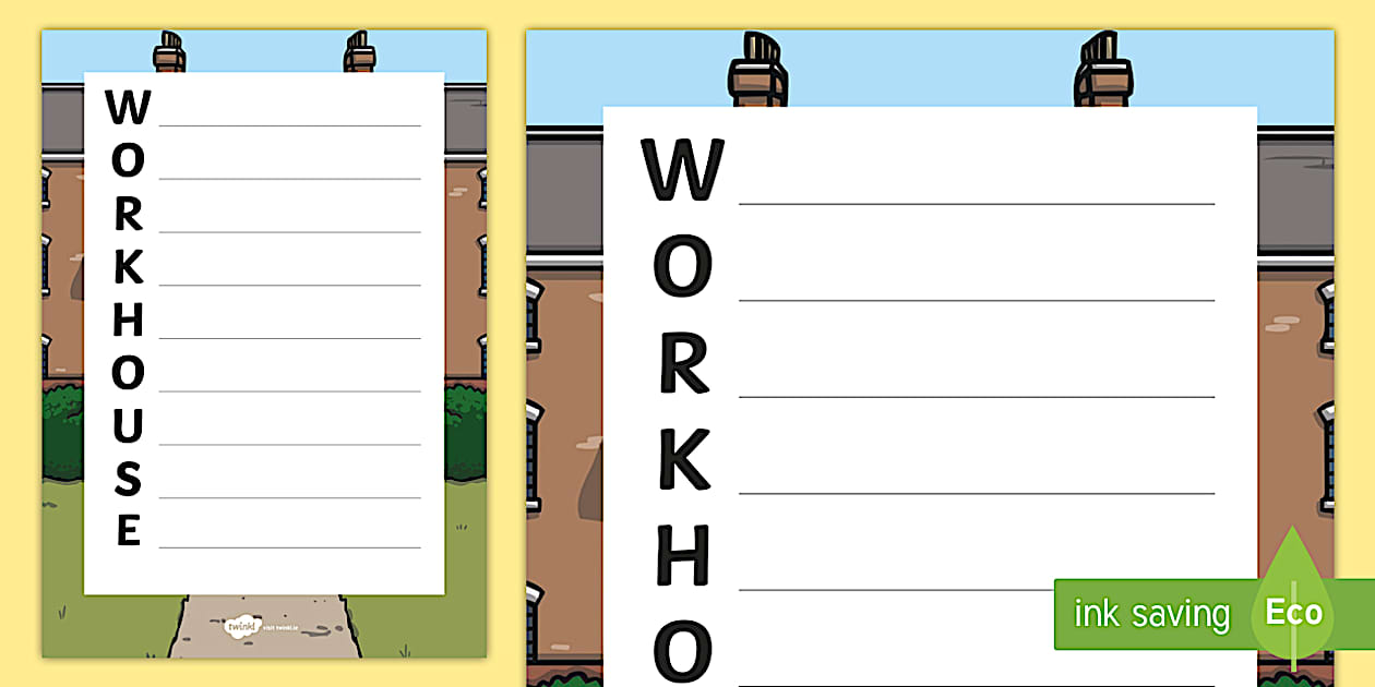 Workhouse Acrostic Poem to Support Teaching on Under the Hawthorn Tree