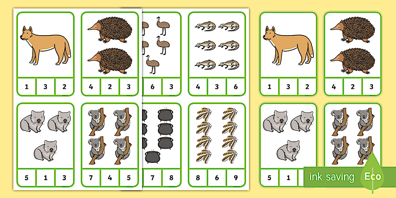 Peg Counting 1-10 Number Cards to Support Teaching on The Stew