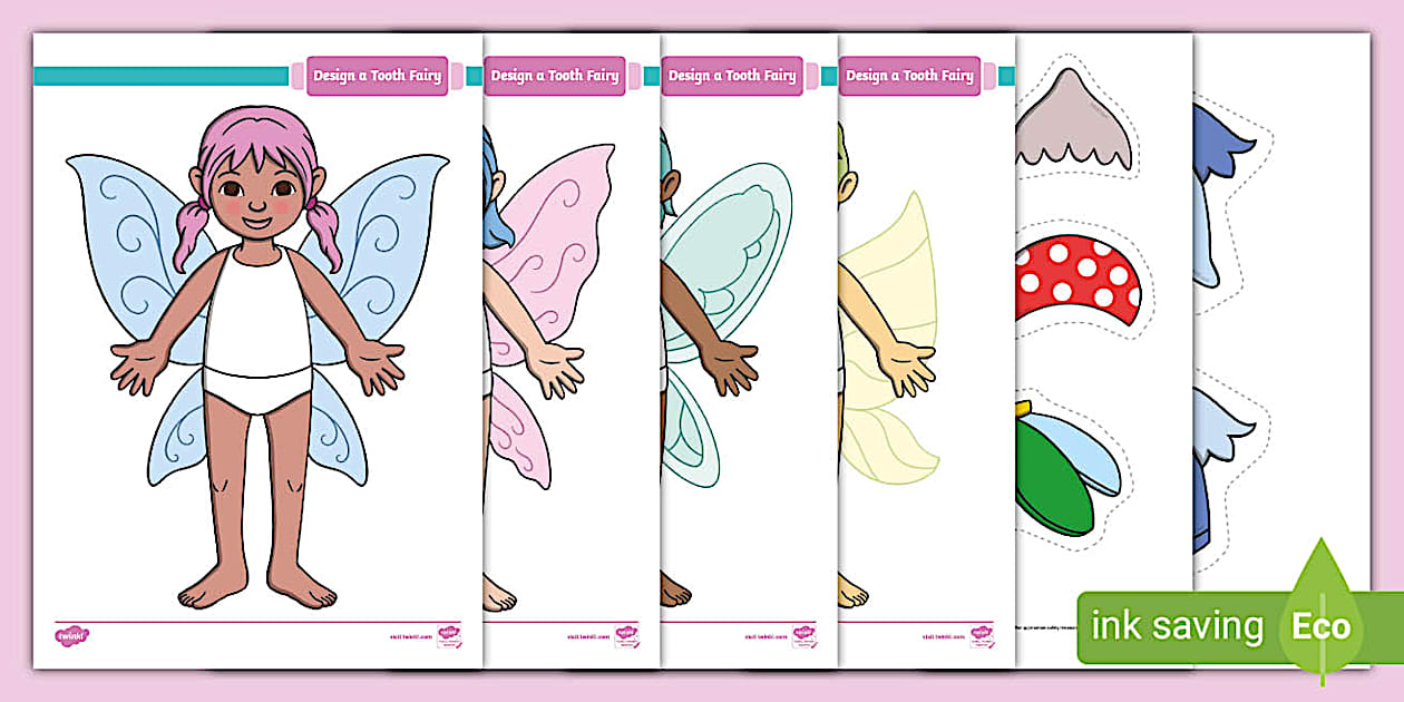 Design a Tooth Fairy Cut and Stick Activity - KS1 - Fantasy