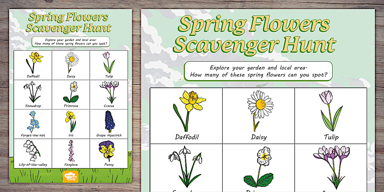 Spring Flowers Scavenger Hunt | Twinkl Party - Twinkl