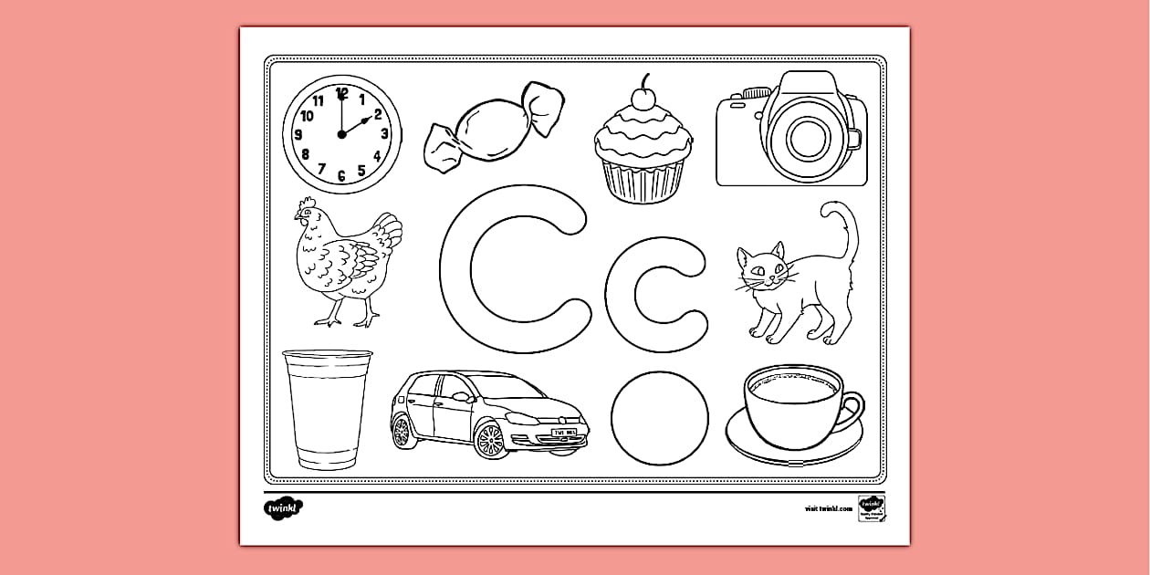 Letter C Coloring Page (teacher made) - Twinkl
