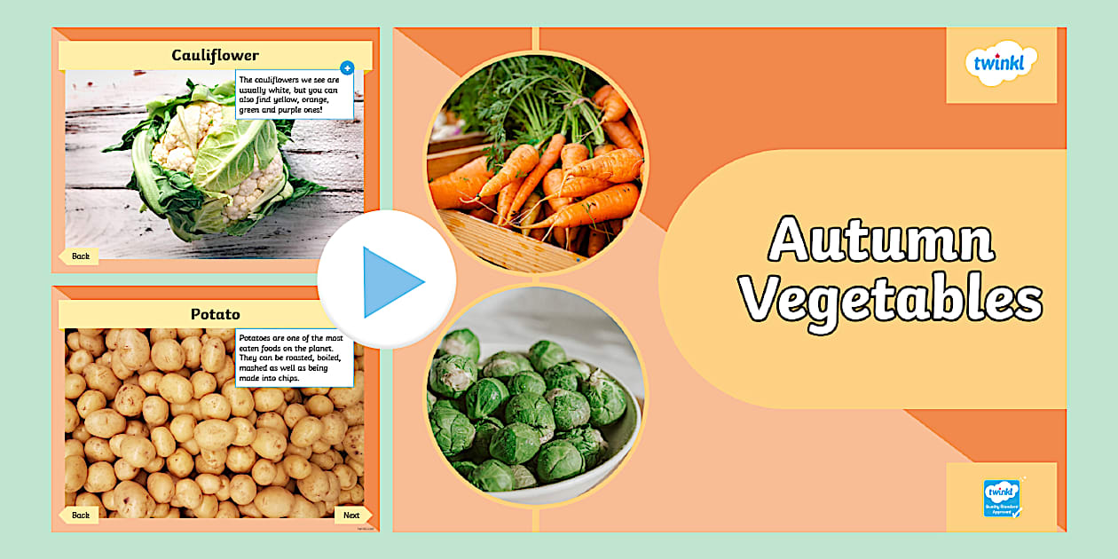 Autumn Vegetables Photo Powerpoint (Teacher-Made) - Twinkl