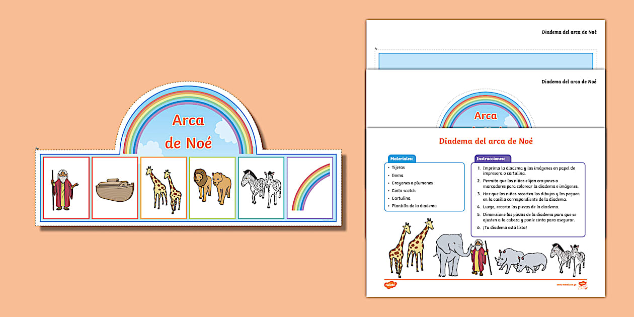 Diadema del arca de Noé | Materiales Educativos Twinkl