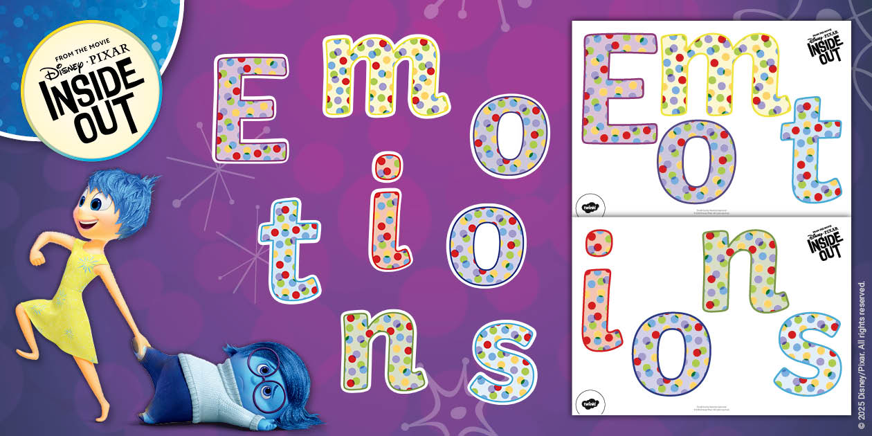 Inside Out: Emotions Display Lettering