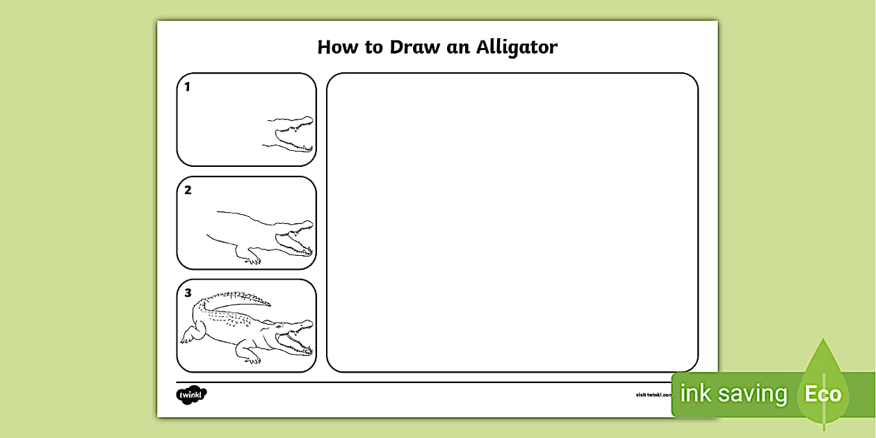 How to Draw an Alligator Activity Sheet | Twinkl | KS1