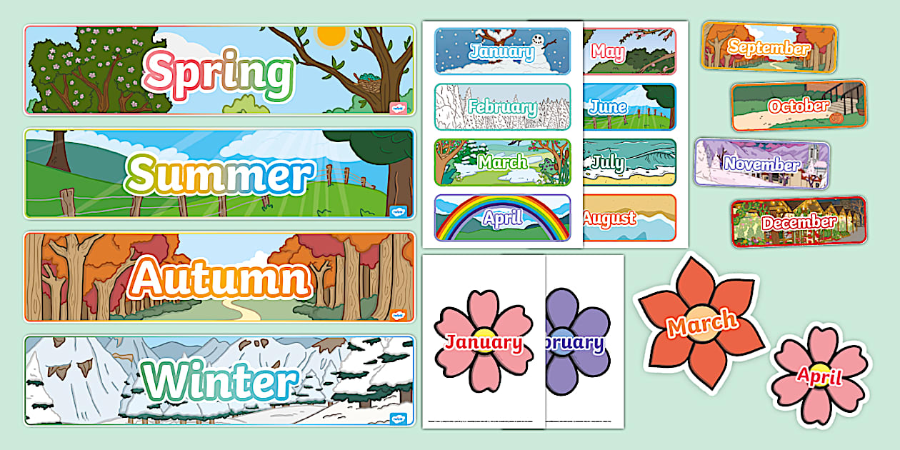 Months of the Year Display Pack (teacher made) - Twinkl